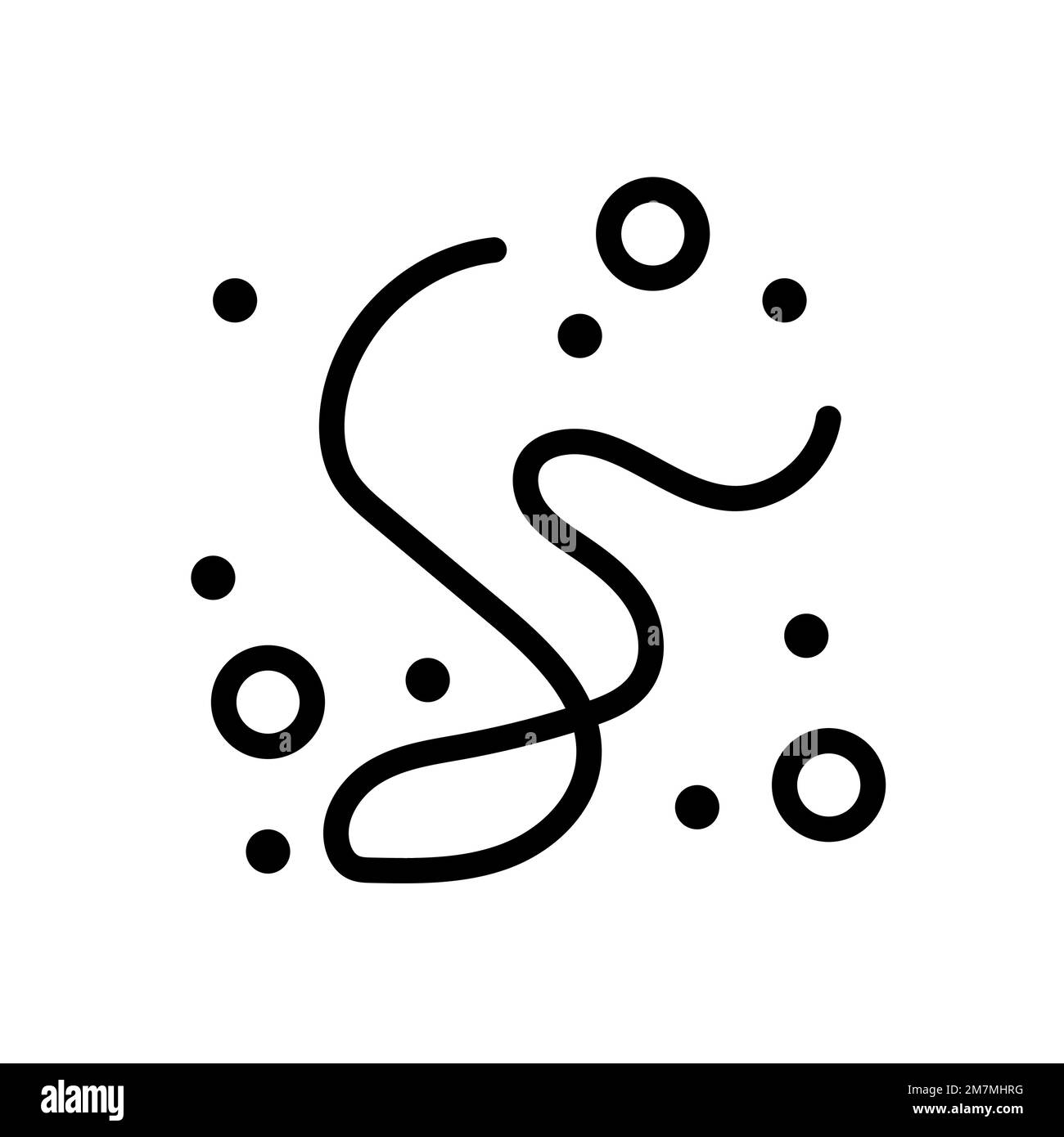 Medical virus icon line isolated on white background. Black flat thin ...