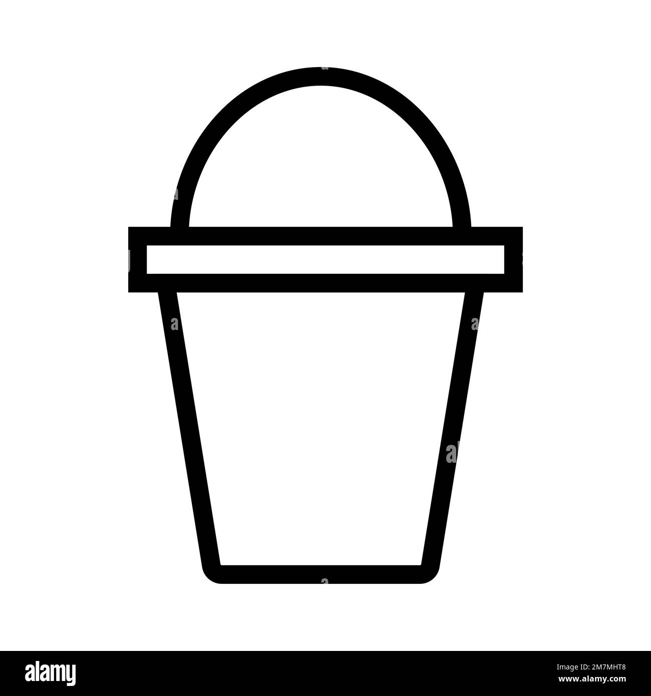 Bucket icon line isolated on white background. Black flat thin icon on ...
