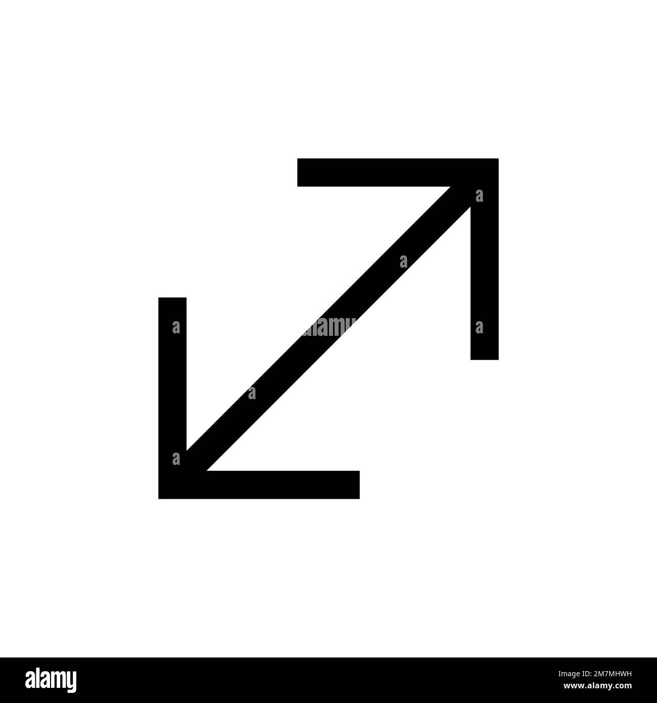 Resize icon line isolated on white background. Black flat thin icon on ...