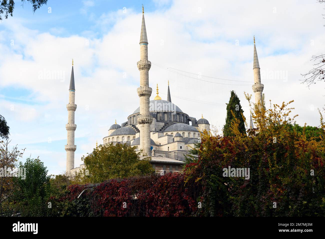 Stunning view of the Sultan Ahmed Mosque or Blue Mosque during a ...