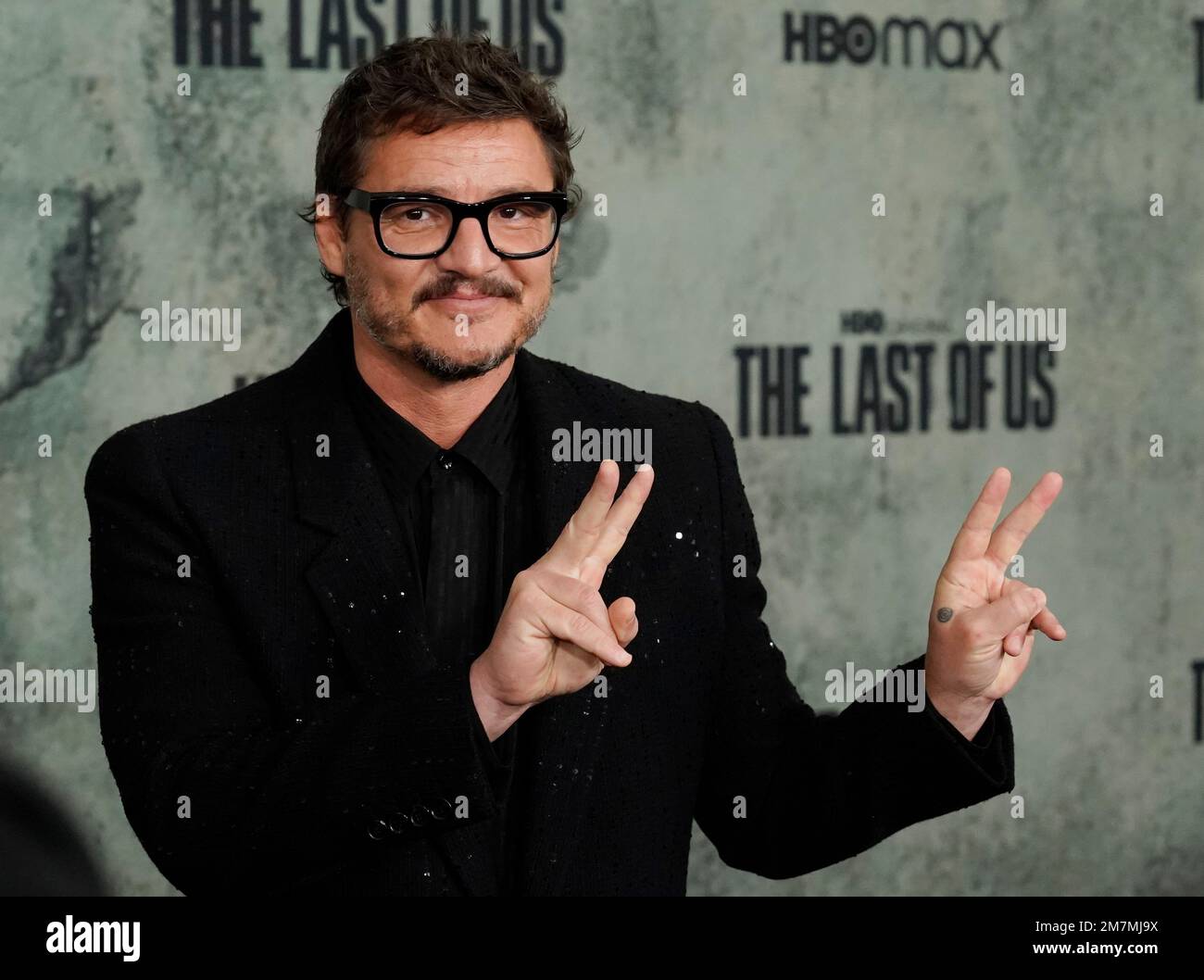 Pedro Pascal poses at the premiere of the HBO series "The Last of Us ...