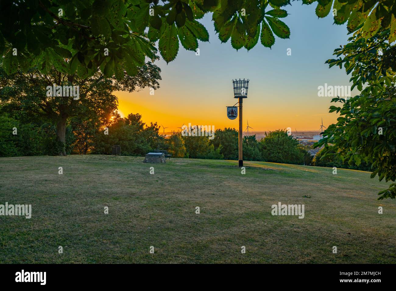 The beacon on the top of Windmill hill Gravesend kent at dusk Stock ...