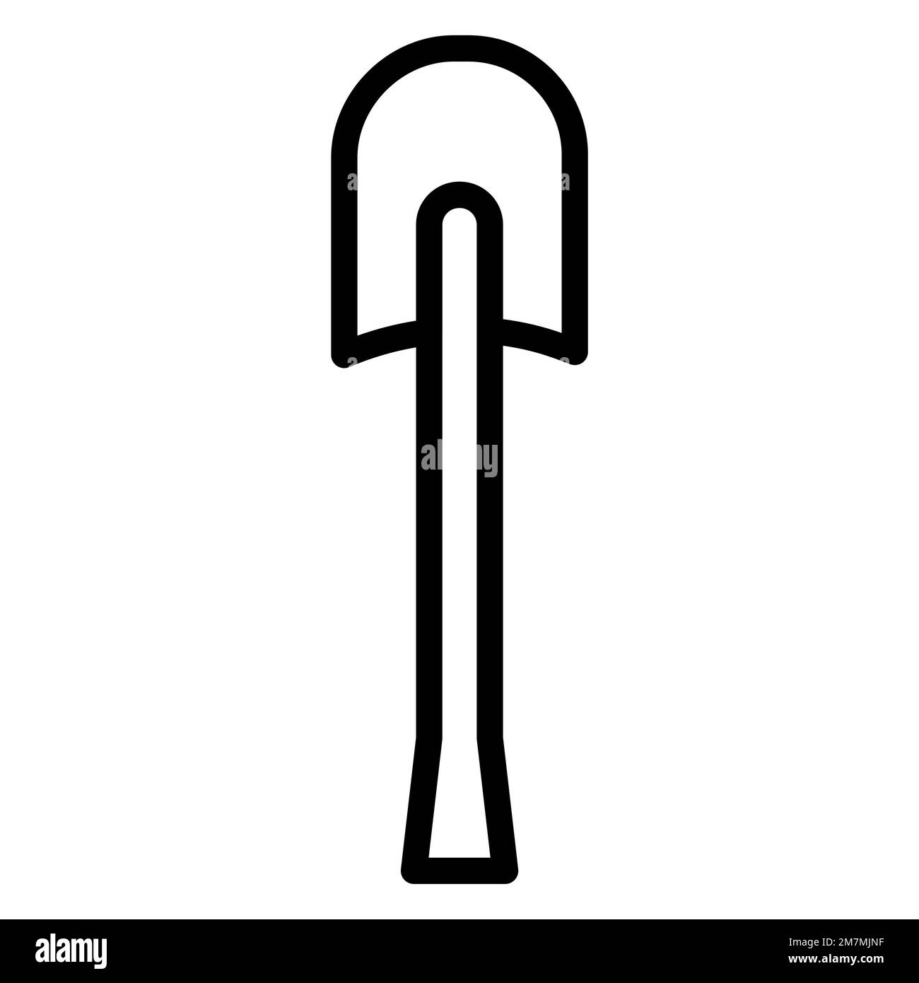 Shovel line icon isolated on white background. Black flat thin icon on ...
