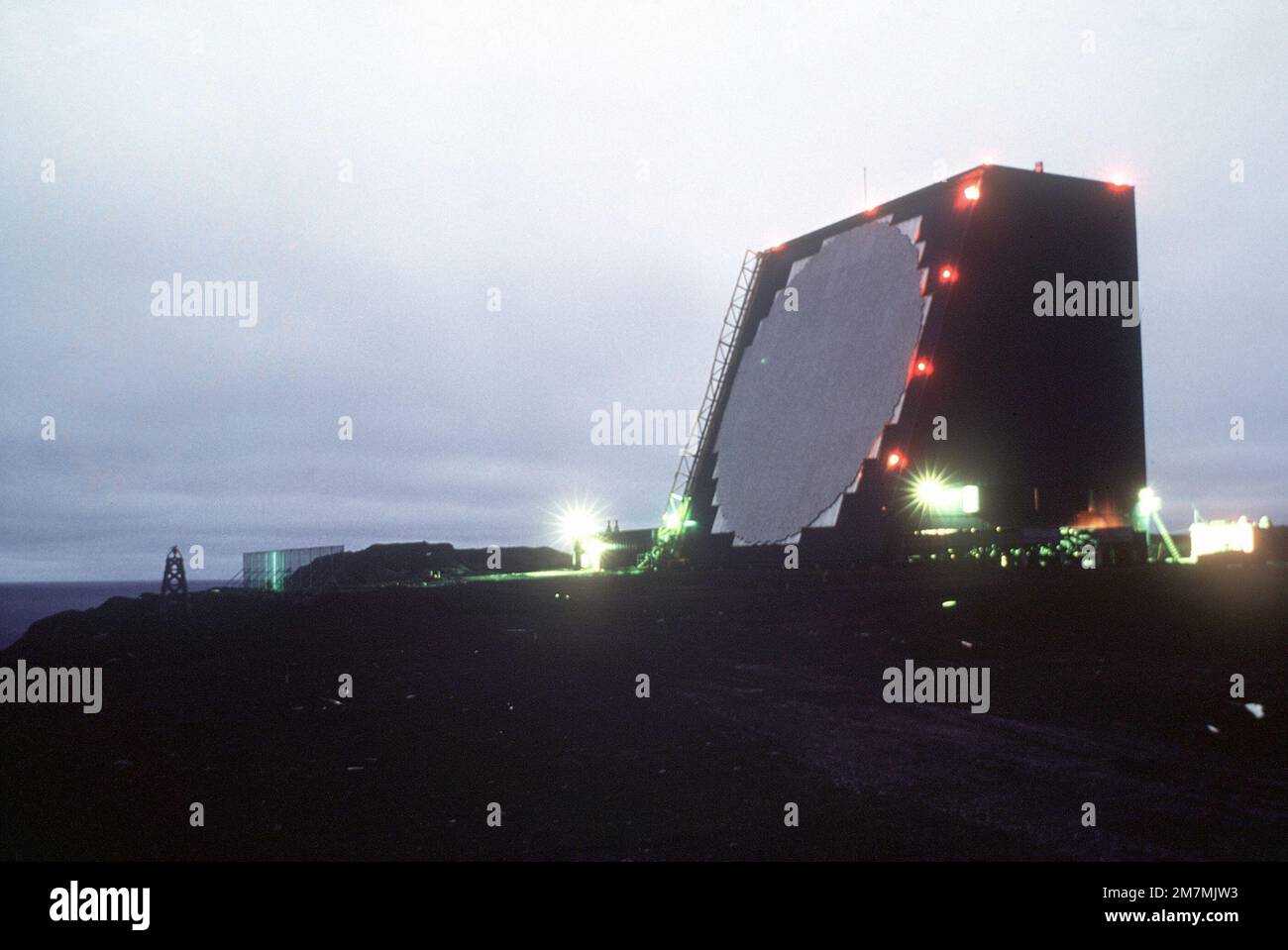 A view of COBRA DANE, an intelligence-gathering phased array radar ...