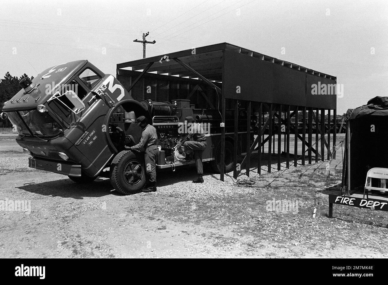 A1C Parker Floyd and TSGT Richard Turner perform routine maintenance on ...