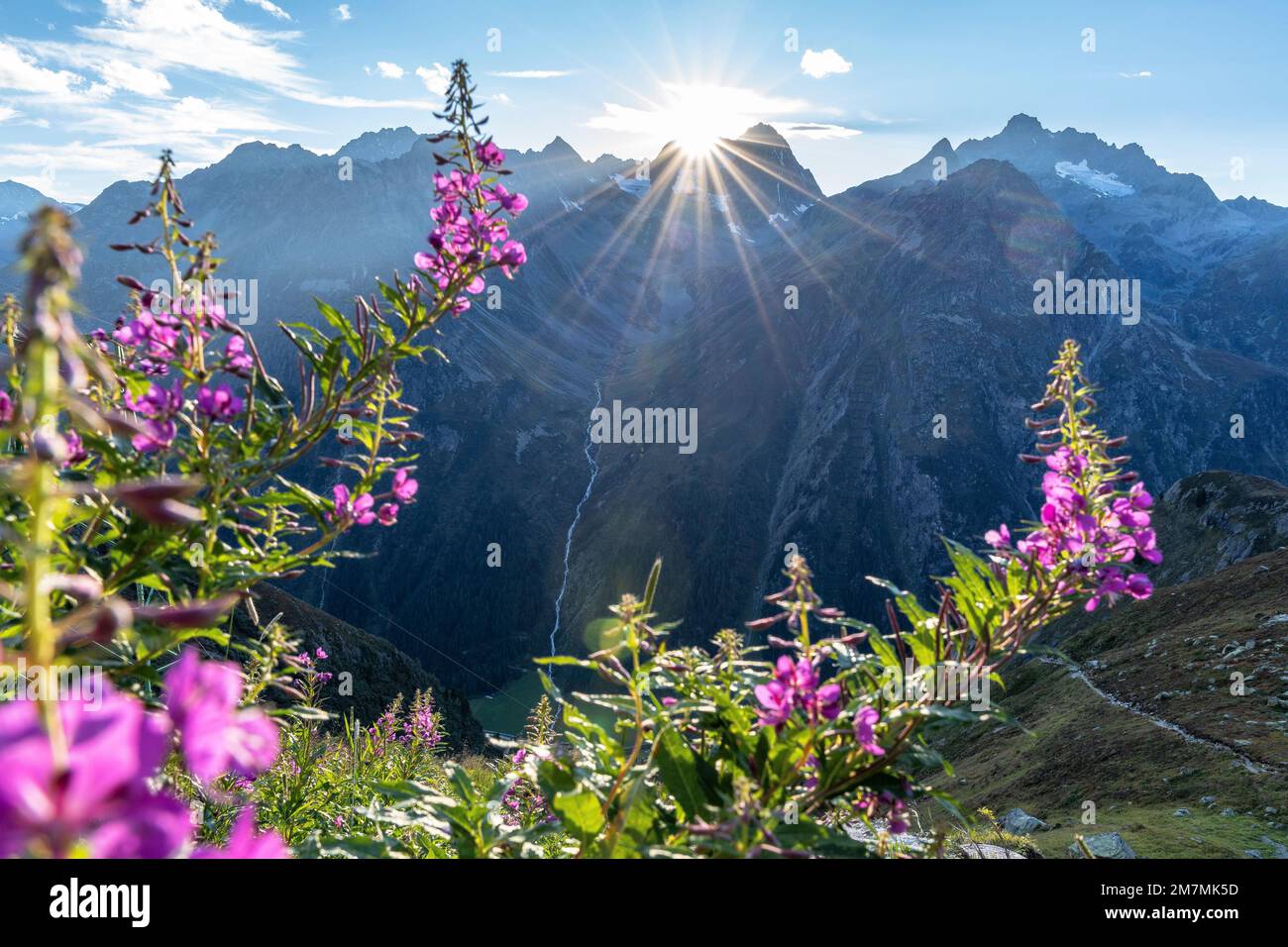 Europe, Austria, Tyrol, Alps, Eastern Alps, Ötztal Alps, Pitztal, sun ...
