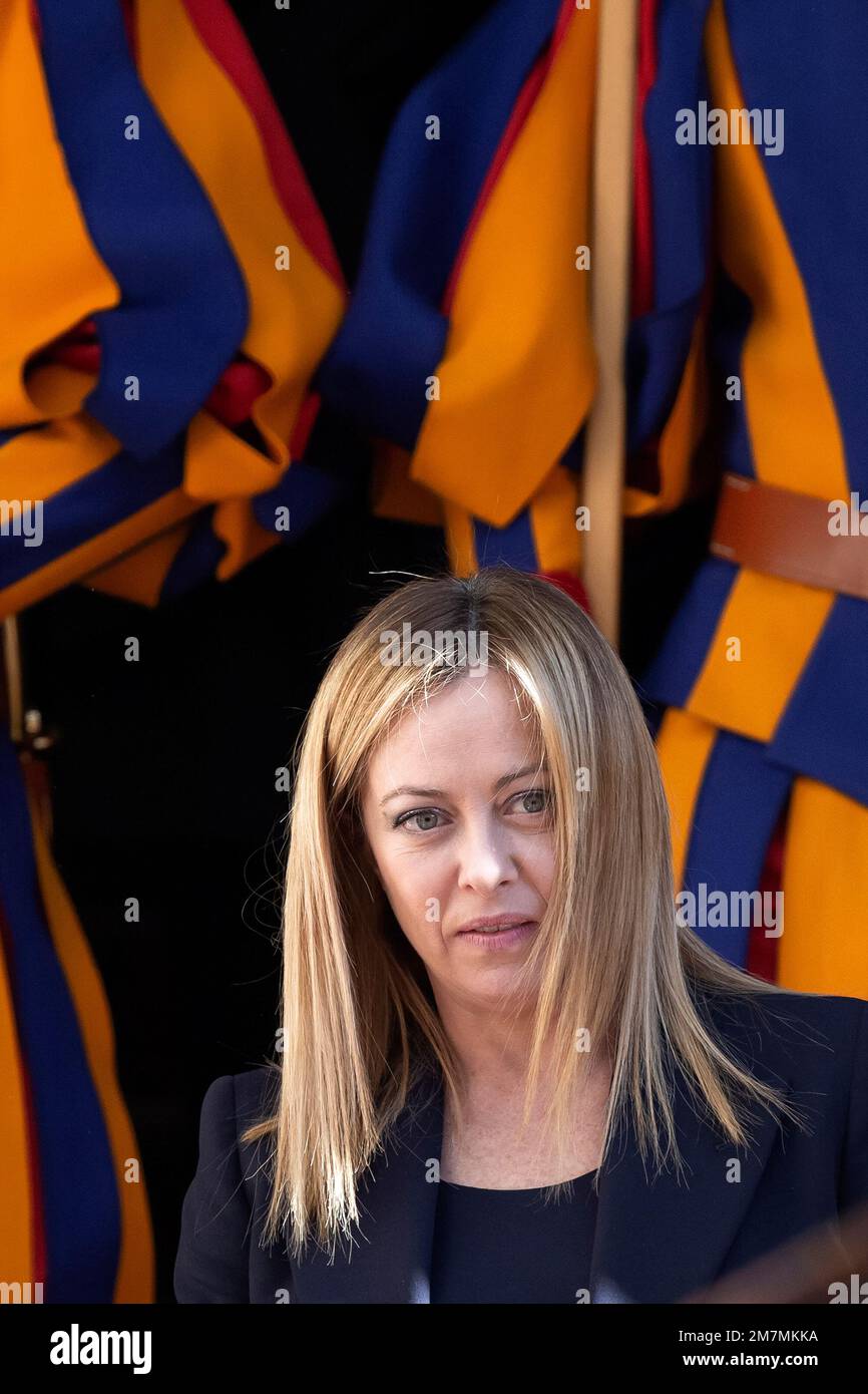 Vatican city, Vatican, 10 juanary 2023. Italian Prime Minister Giorgia ...