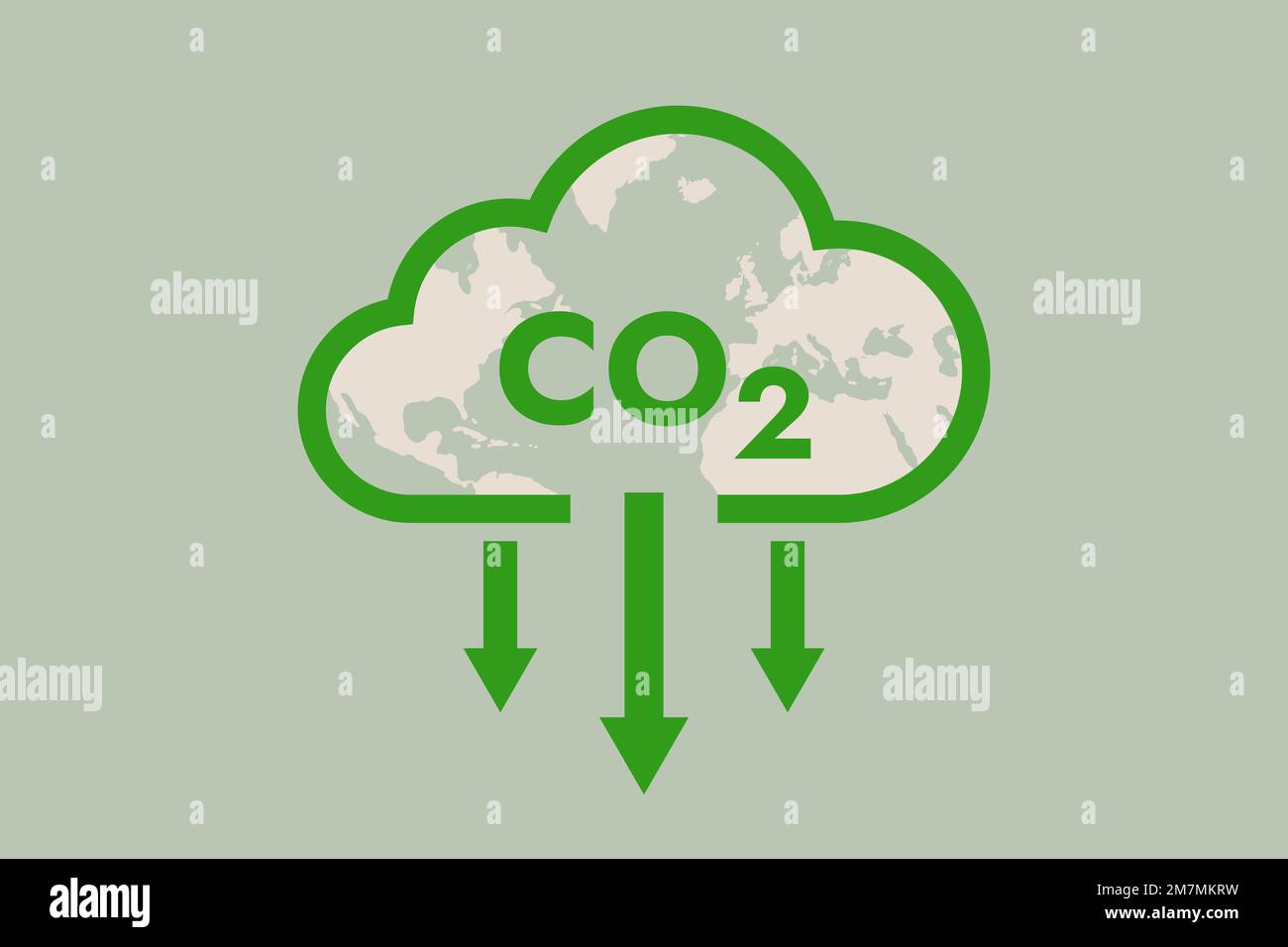 Green cloud co2 reduction carbon dioxide emissions symbol icon. vector illustration Stock Vector ...