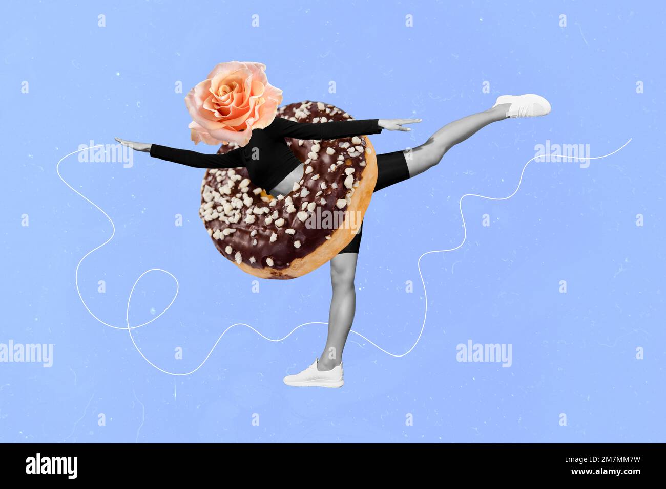 Composite photo collage of young sportswoman professional athlete ...