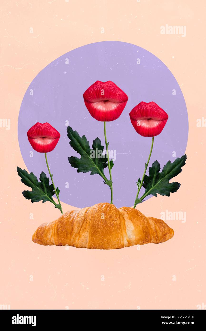 Creative advertisement picture photo collage template baked french ...