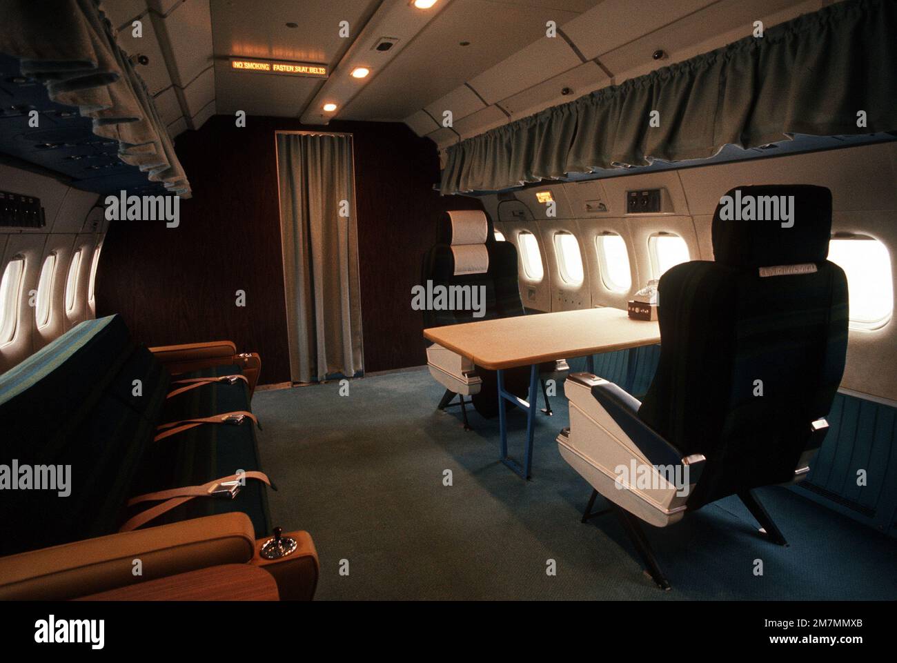 A view of the main cabin area of a VIP C-9 aircraft that had its ...