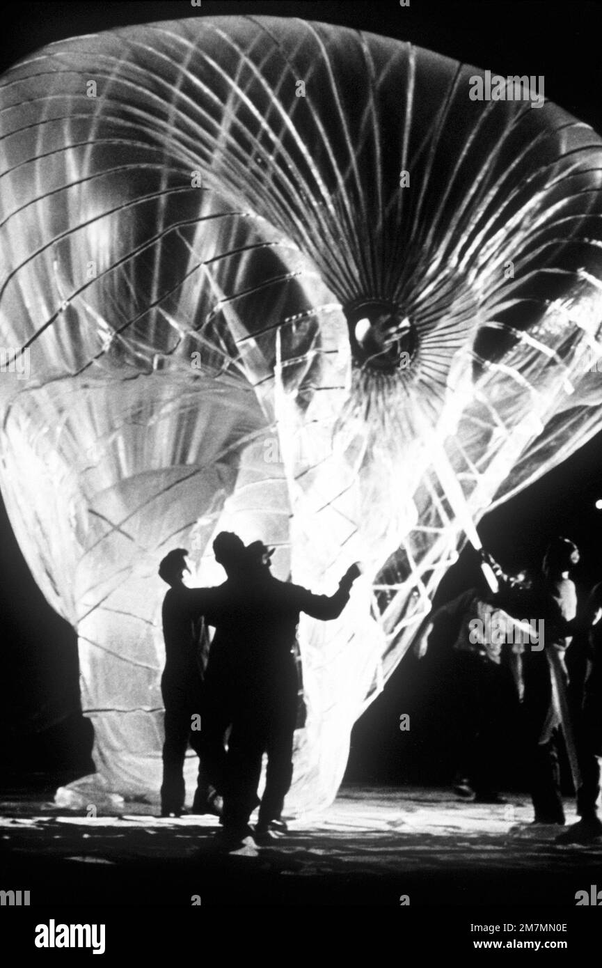 A group of airmen inflate a large balloon. Country: Unknown Stock Photo ...