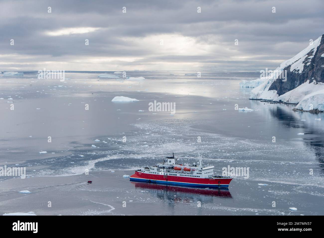 G Adventures ship the Expedition in Neko Harbour Antarctica Stock Photo ...