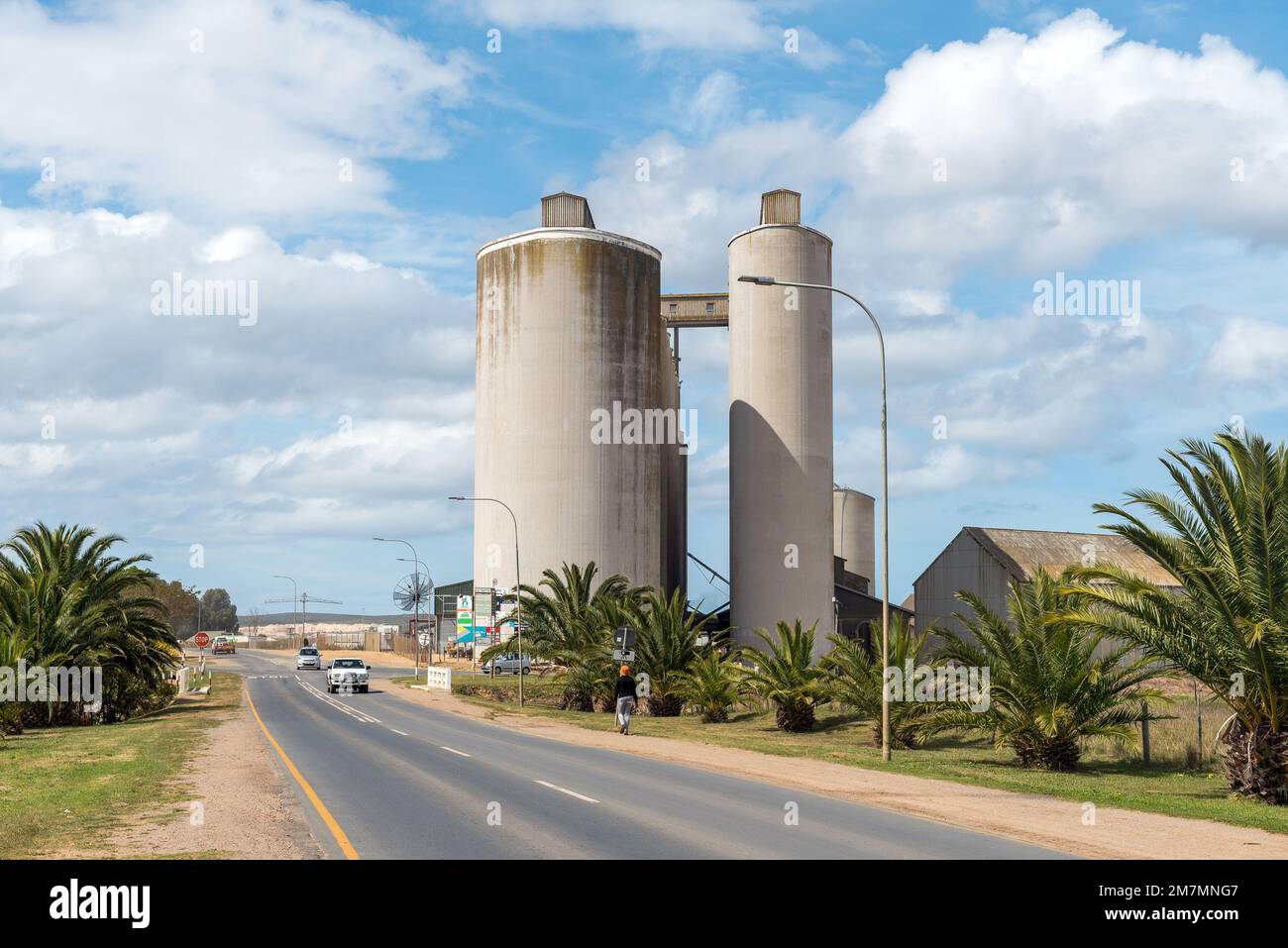Bredasdorp, South Africa - Sep 23, 2022: A street scene, with grain ...