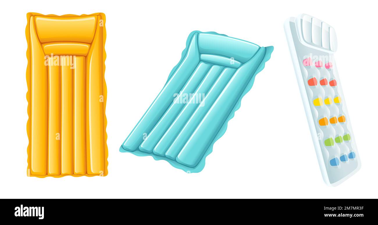 Inflatable water mattress for pool bright color vector illustration ...