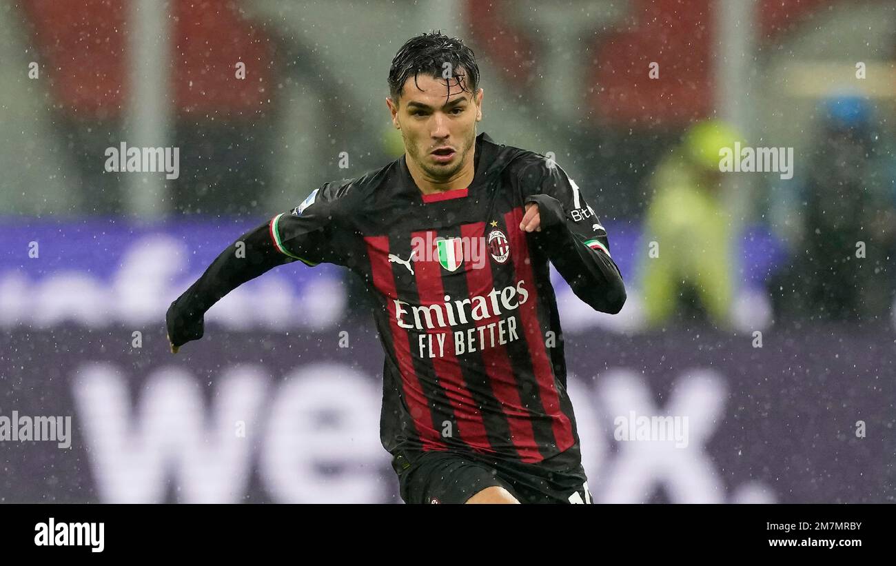 AC Milan's Brahim Diaz controls the ball during the Serie A soccer ...