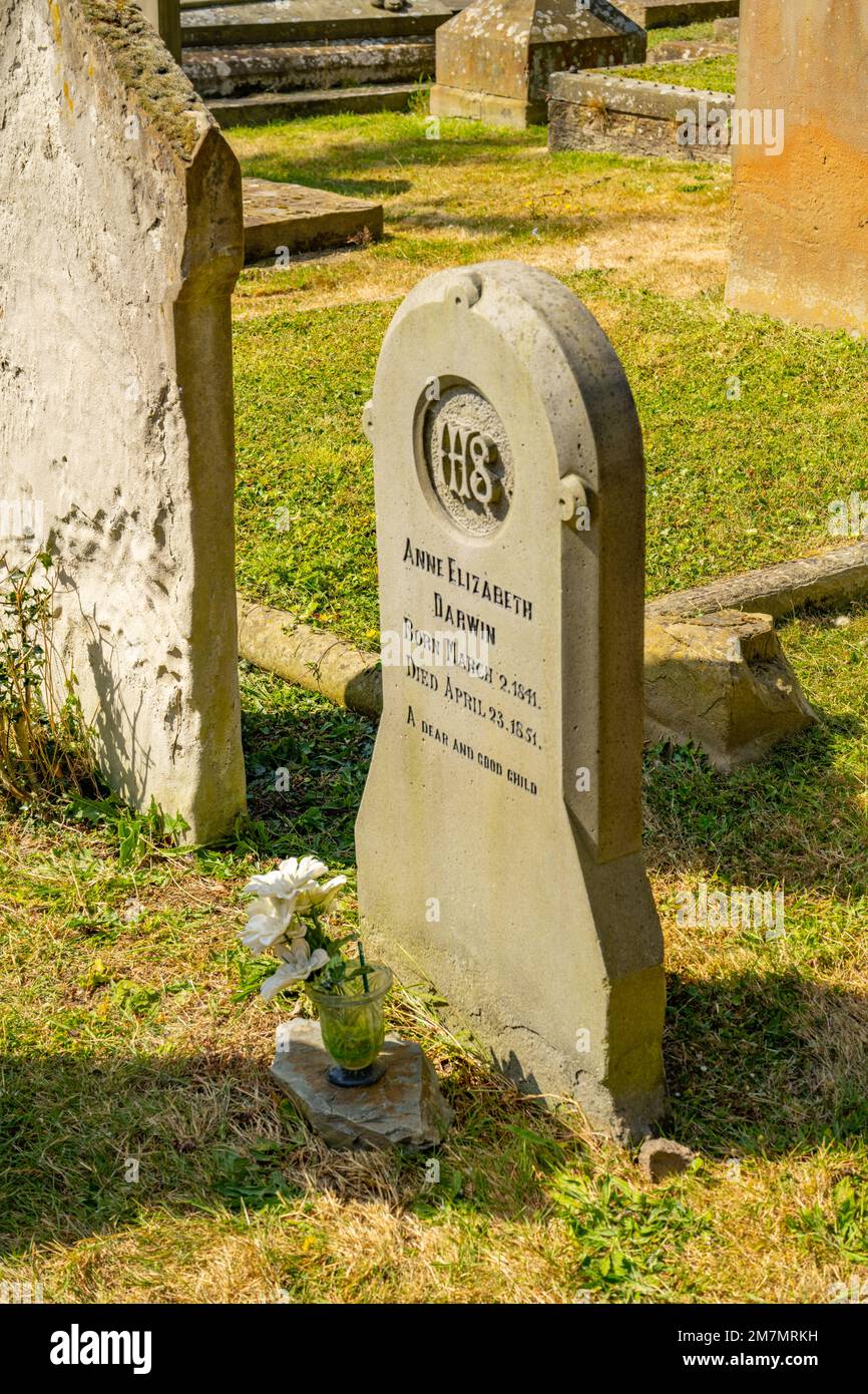 The grave of Anne Darwin in the graveyard at great Malvern priory ...