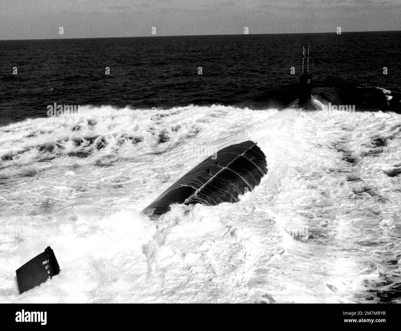 Aerial starboard quarter view of the nuclear-powered attack submarine ...
