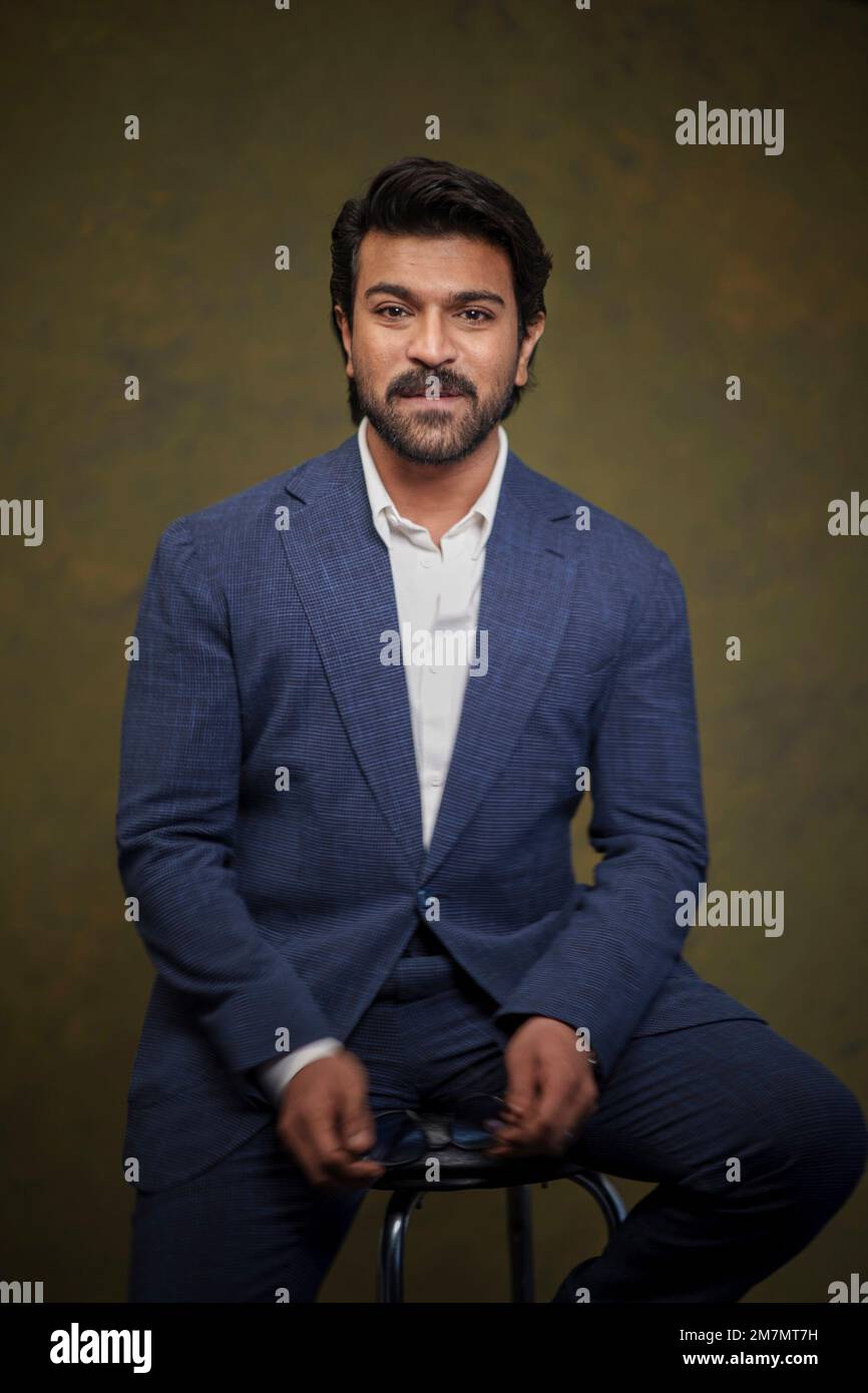 Indian actor Ram Charan poses for a photo to promote the film "RRR" on ...