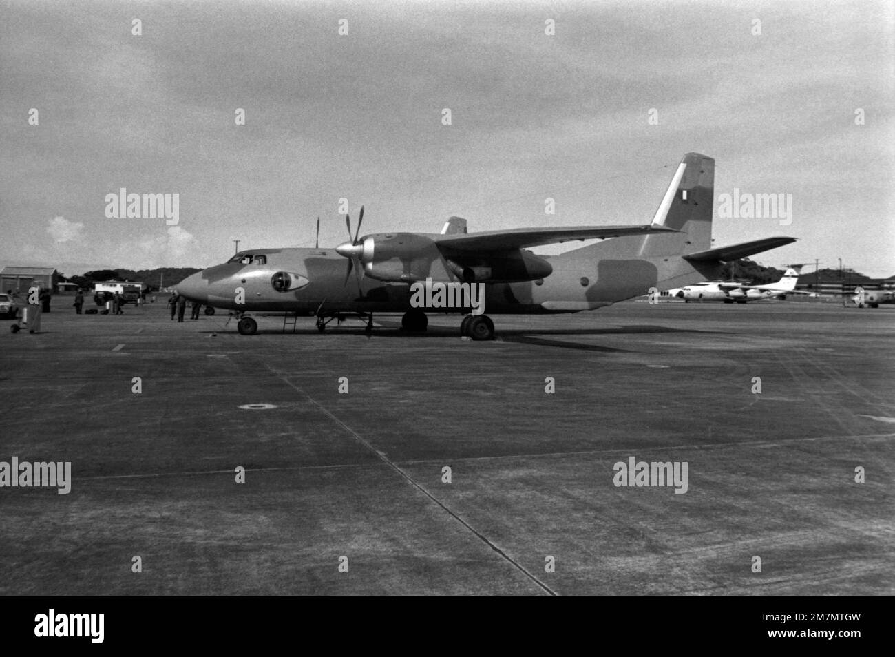 A Soviet-built An-26 Curl aircraft of the Peruvian air force is parked ...