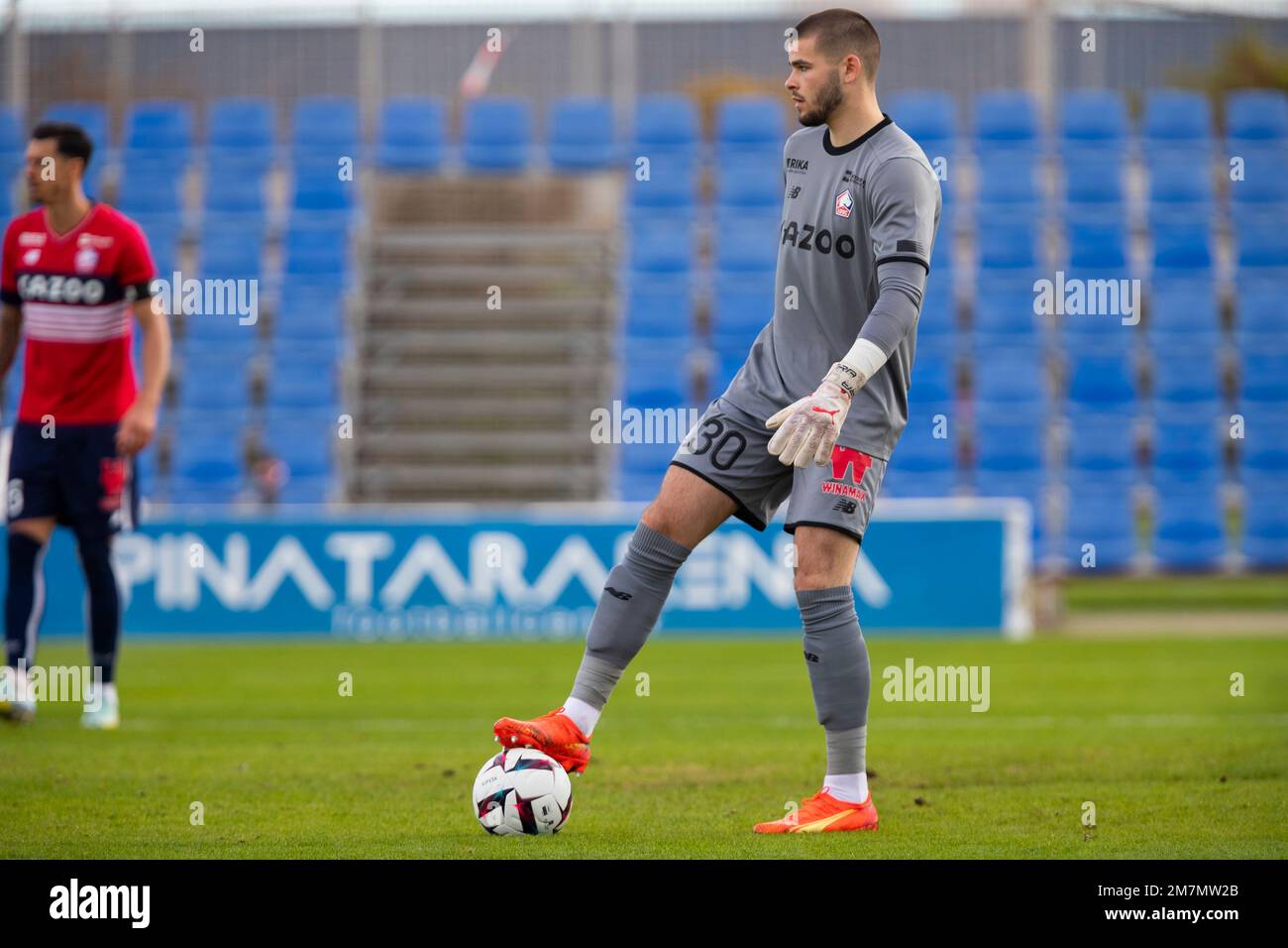 LUCAS CHEVALIER of LOSC Lille look during the match, LOSC Lille vs SC ...