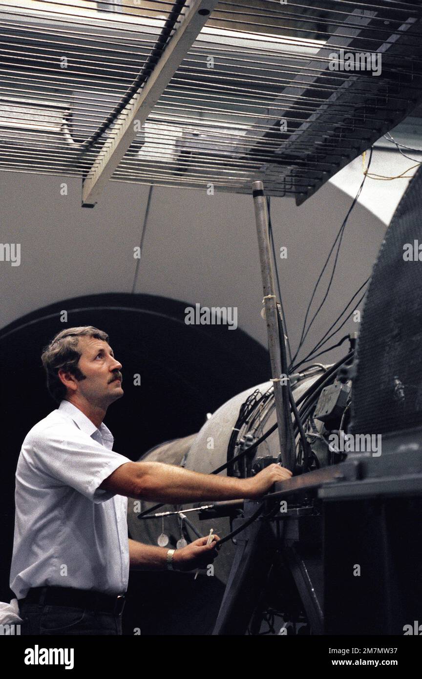 Lee Saver prepares a sea level engine test cell for the testing of a ...