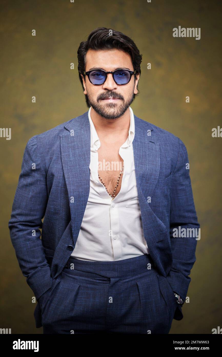 Indian actor Ram Charan poses for a photo to promote the film "RRR" on ...