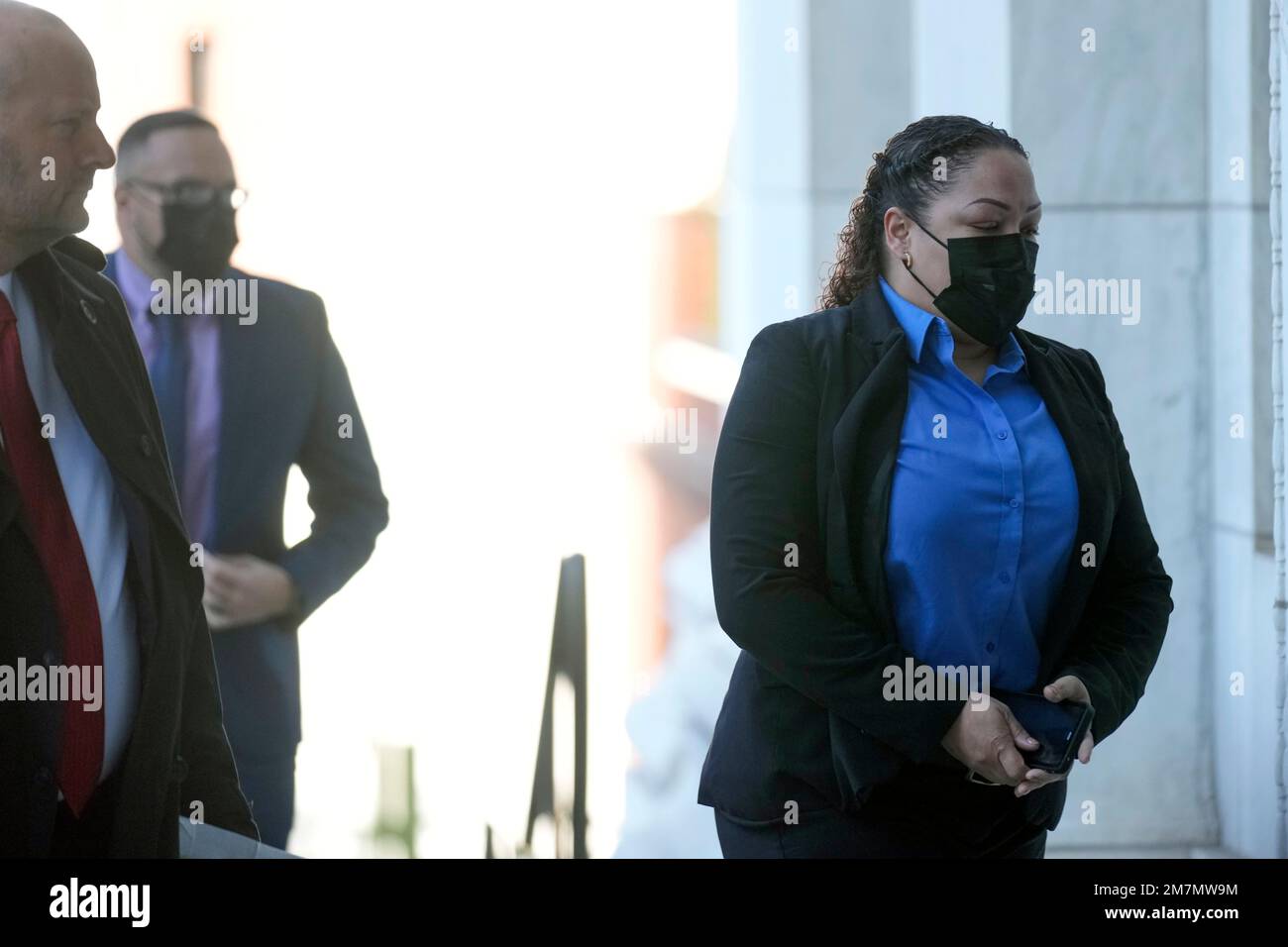 Betsy Segui enters the courthouse in New Haven, Conn., Thursday, Dec. 8 ...