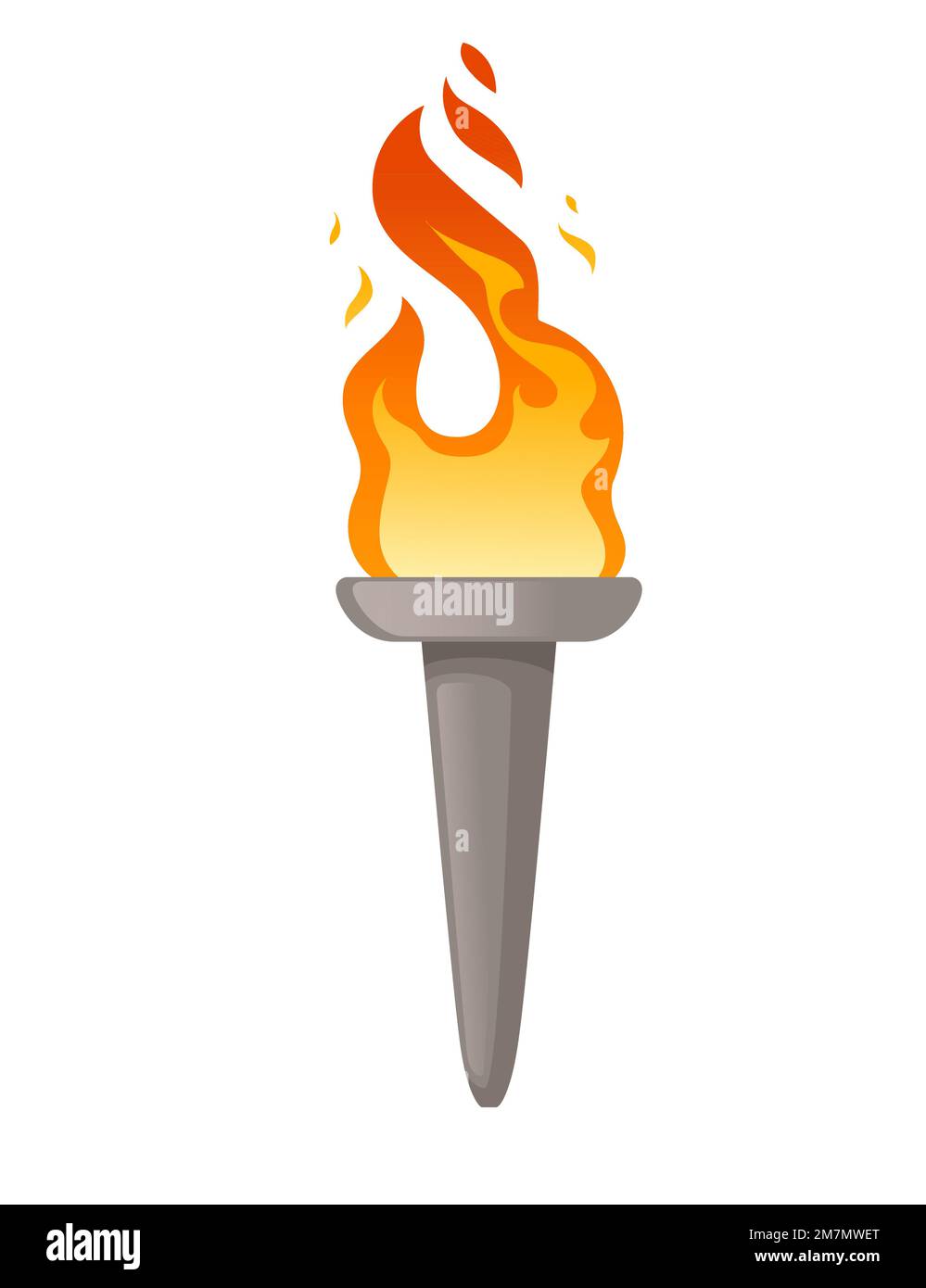 Medieval torch light vector illustration isolated on white background ...