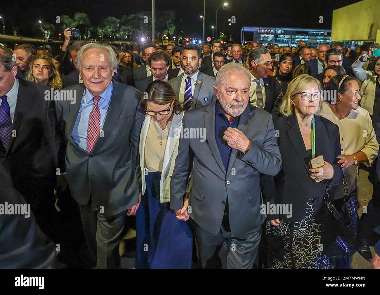 Luiz Inacio Lula da Silva, Brazil's president, center, and government ...