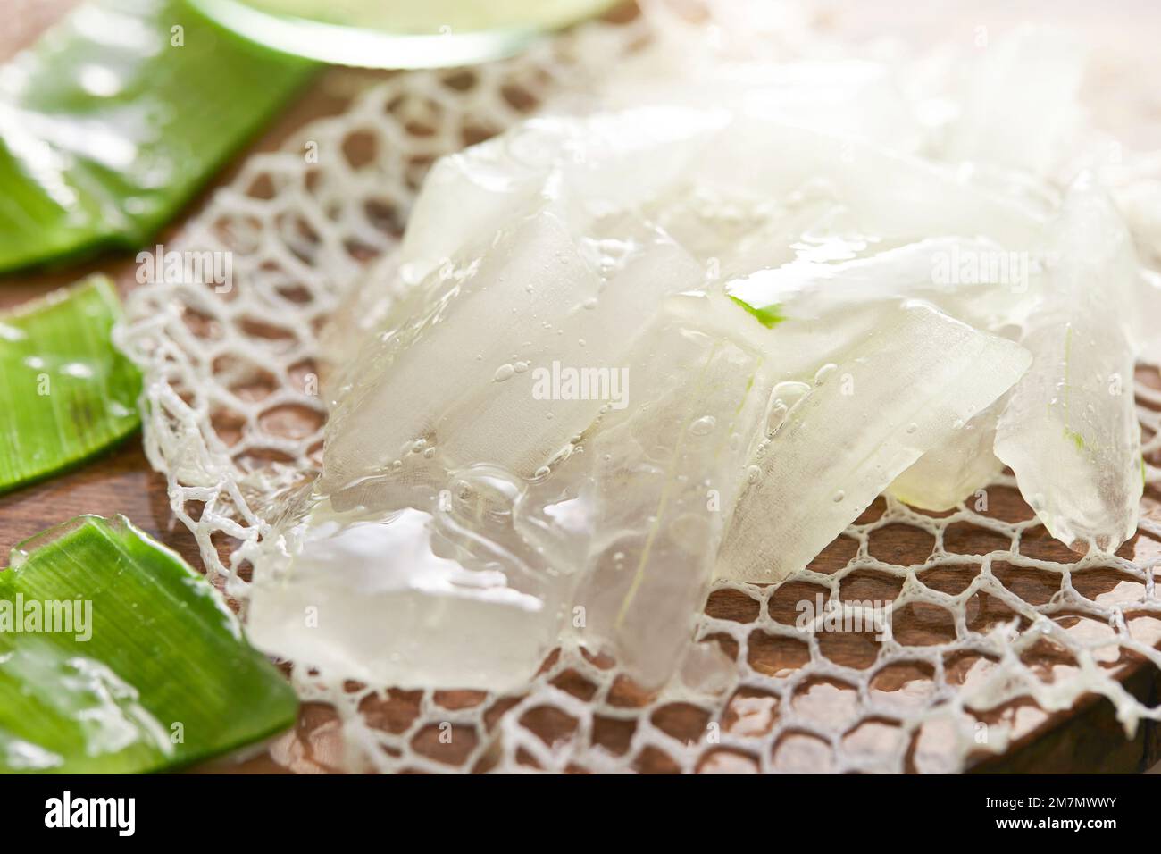 Trimmed Aloe Vera Pudding Gel Stock Photo - Alamy