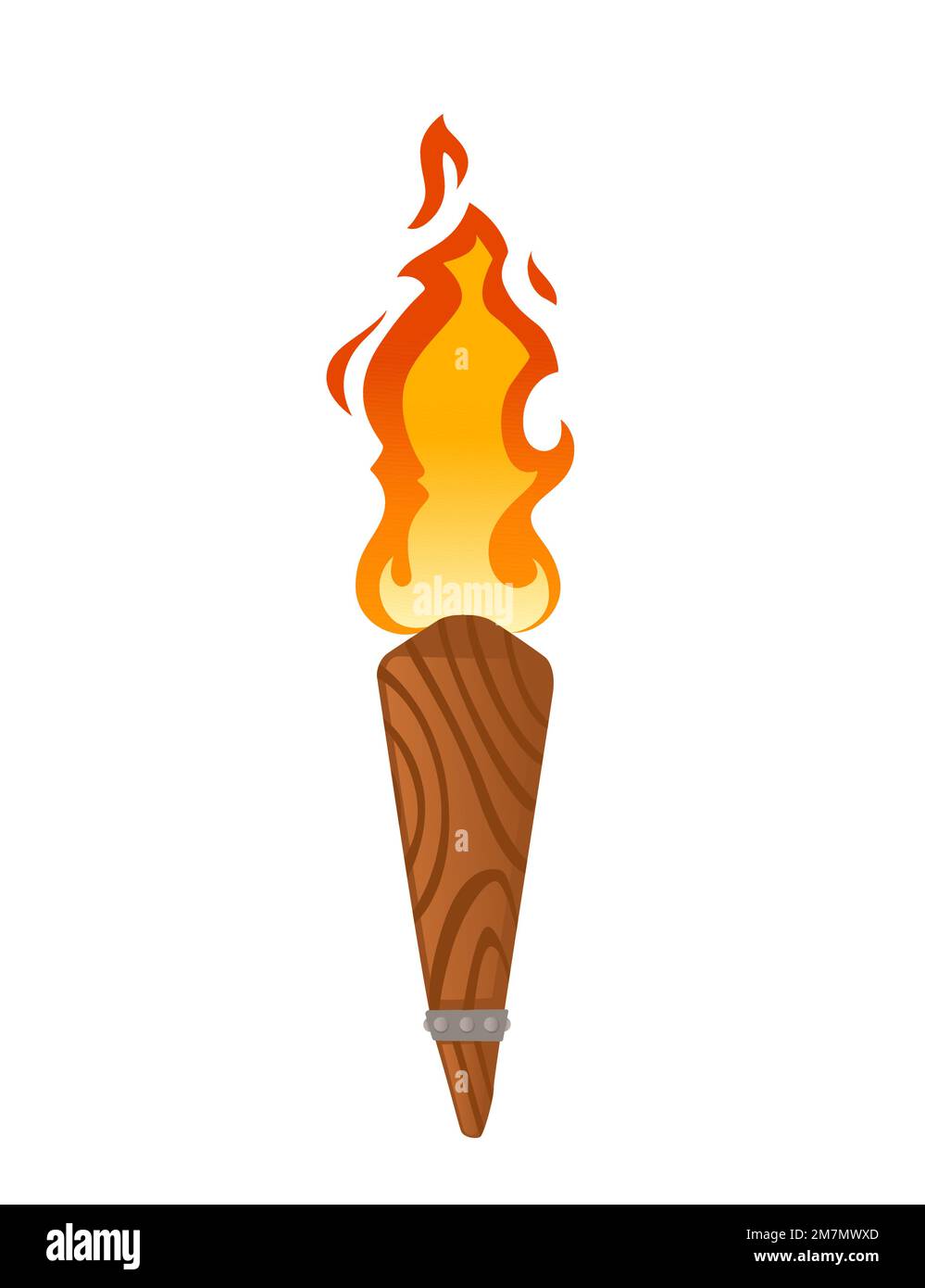 Medieval torch light vector illustration isolated on white background ...