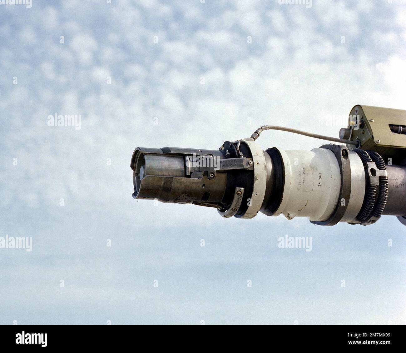 An air-to-air view of the Advanced Aerial Refueling Boom nozzle on a KC ...