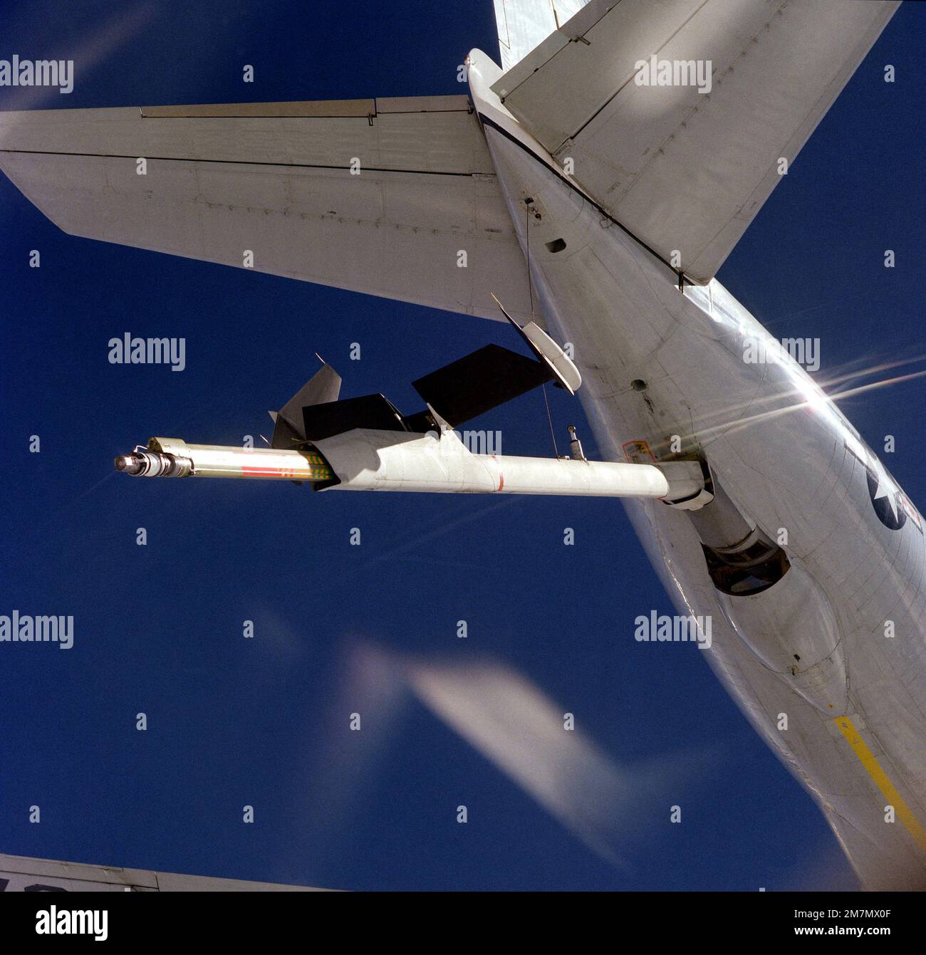An air-to-air underside view of the Advanced Aerial Refueling Boom ...