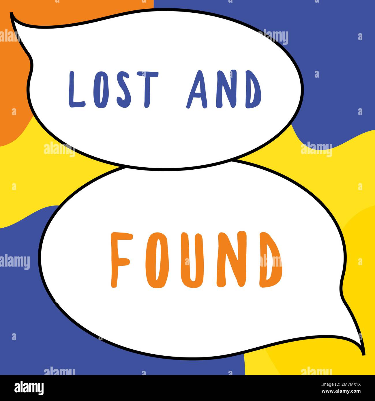 Text caption presenting Lost And Found. Business showcase Place where ...