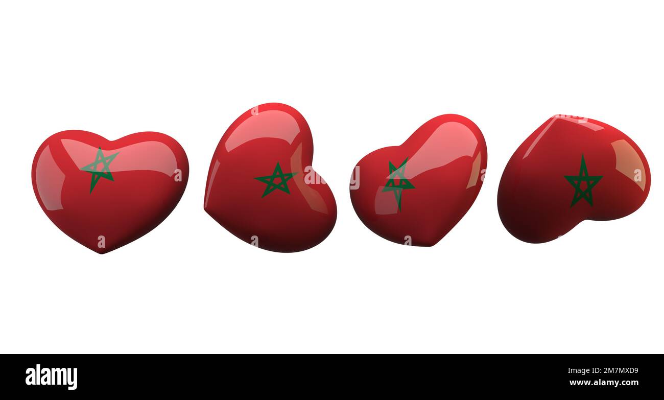 I love Morocco, collection heart with Morocco flag, romantic image on ...