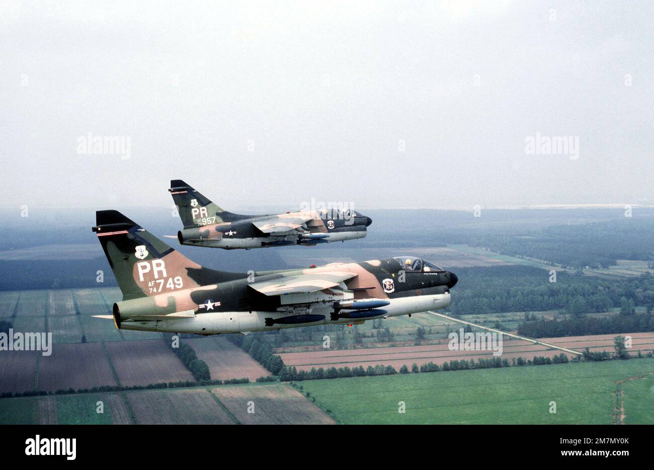 An air-to-air right side view of two Puerto Rico Air National Guard A ...