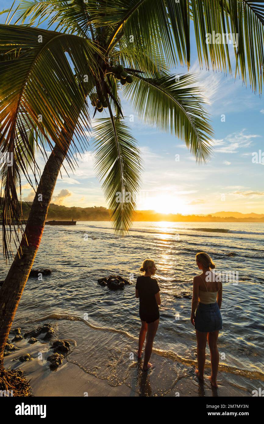 Playa Negra at sunset, Puerto Viejo de Talamanca, Limon, Caribbean ...