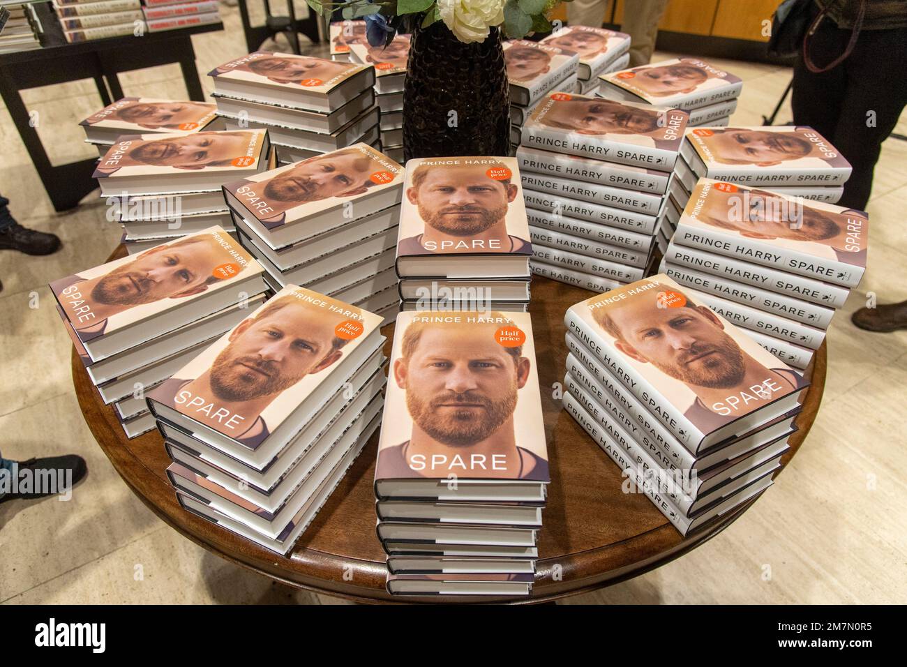 10 January 2023. London, UK. Copies of the Prince Harry autobiography ...