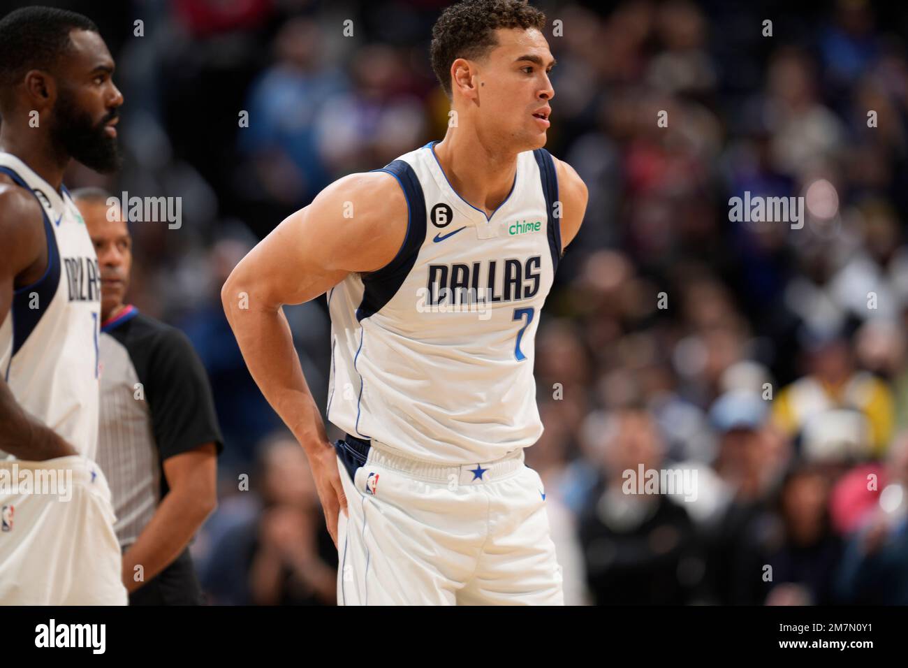 Dallas Mavericks center Dwight Powell (7) in the first half of an NBA ...