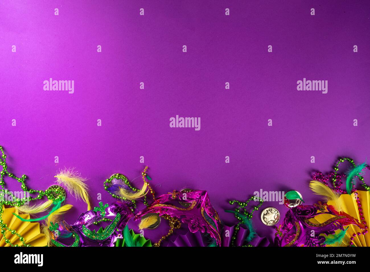 Mardi Gras colorful holiday greeting card background with festival ...
