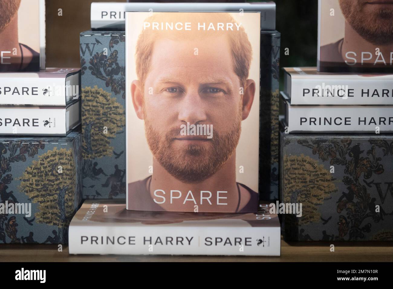 10 January 2023. London, UK. Copies of the Prince Harry autobiography ...