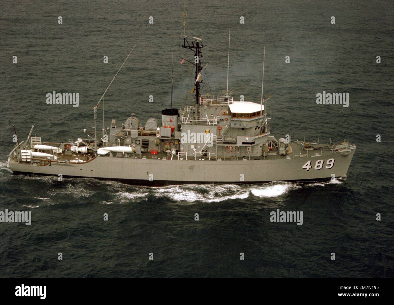 Aerial starboard beam view of the naval reserve force mine warfare ...
