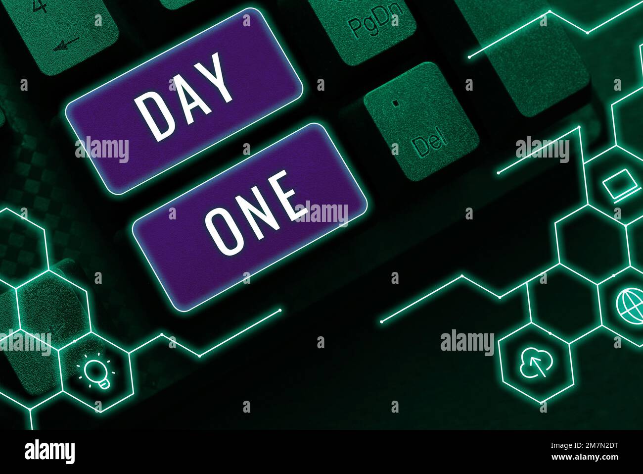 Sign displaying Day One. Internet Concept Start moment First step ...