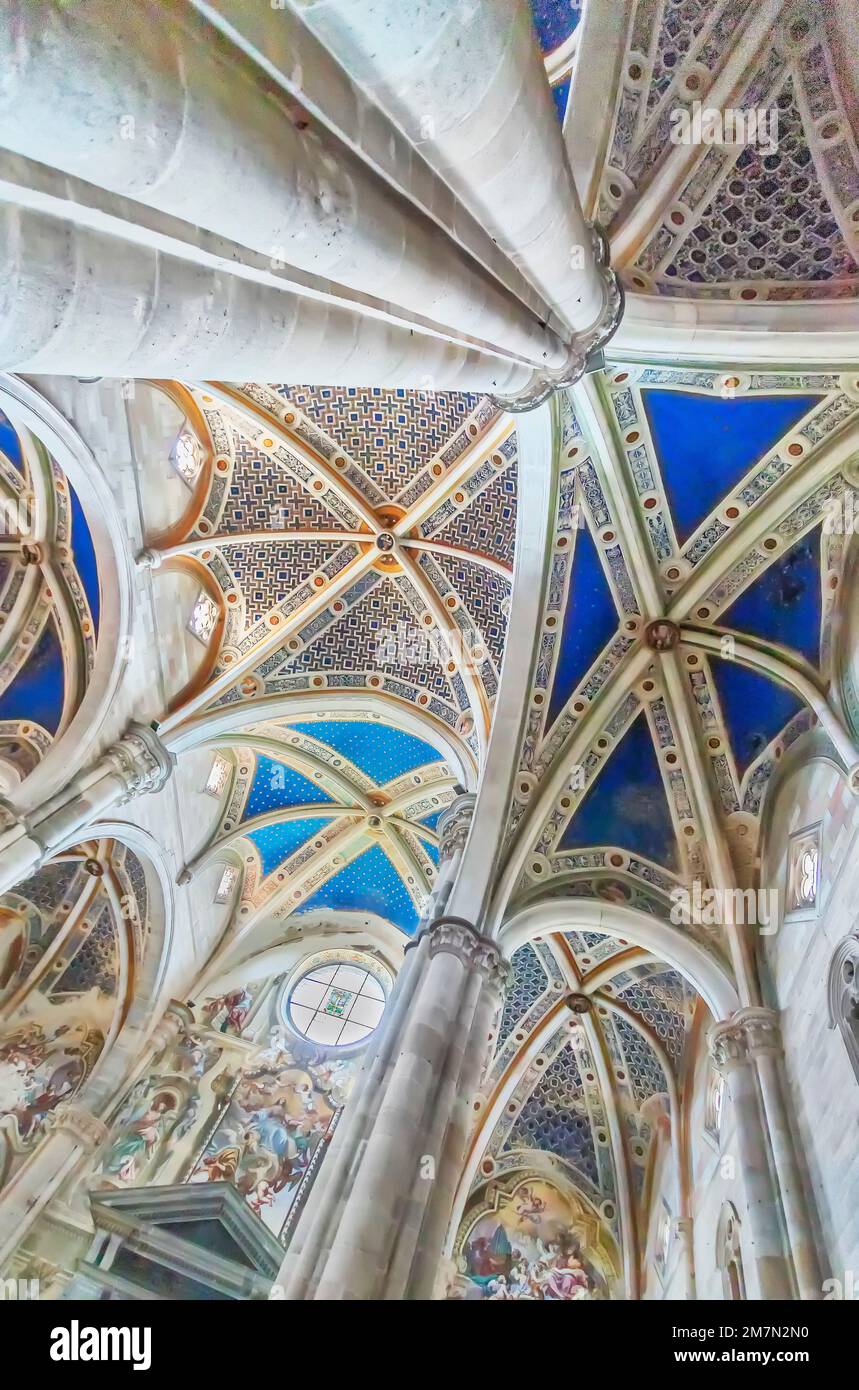 Abbey church interior, Certosa di Pavia monastery, Certosa di Pavia ...