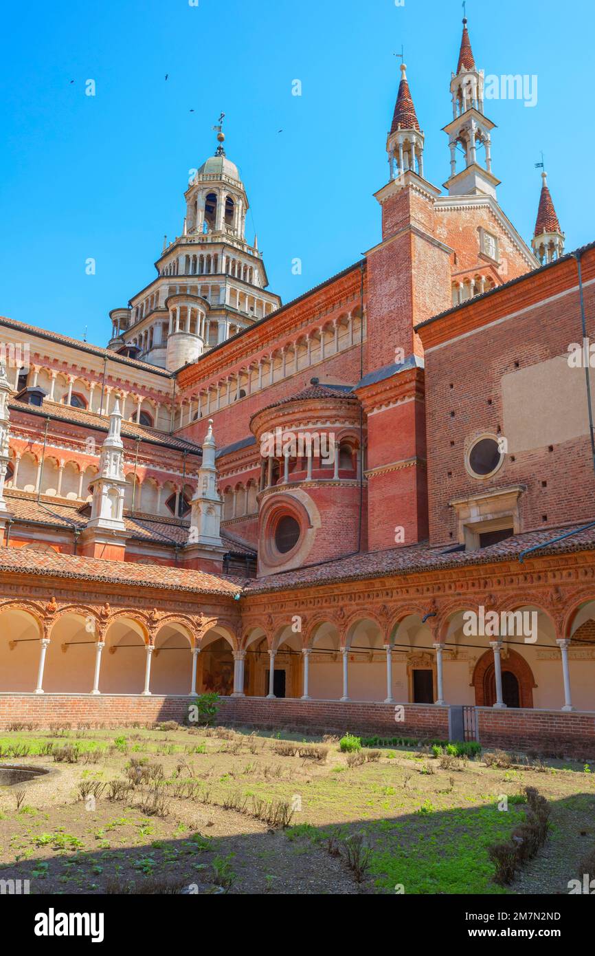 Abbey church, Certosa di Pavia monastery, Certosa di Pavia, Lombardy ...
