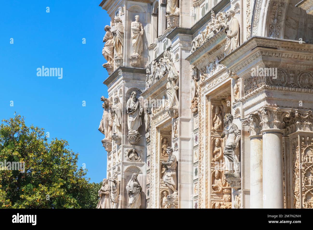 Abbey church facade, Certosa di Pavia monastery, Certosa di Pavia ...