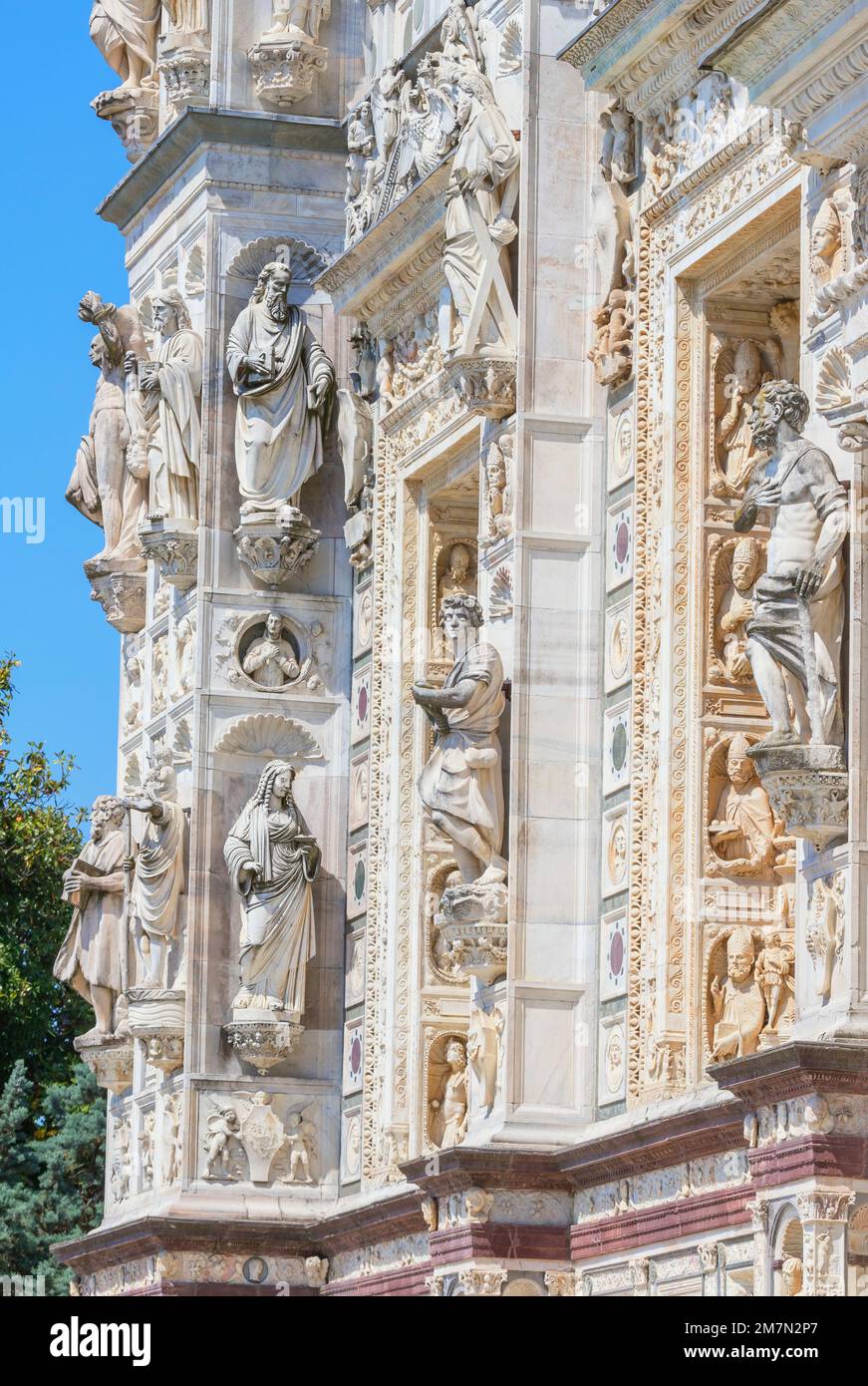 Abbey church facade, Certosa di Pavia monastery, Certosa di Pavia ...