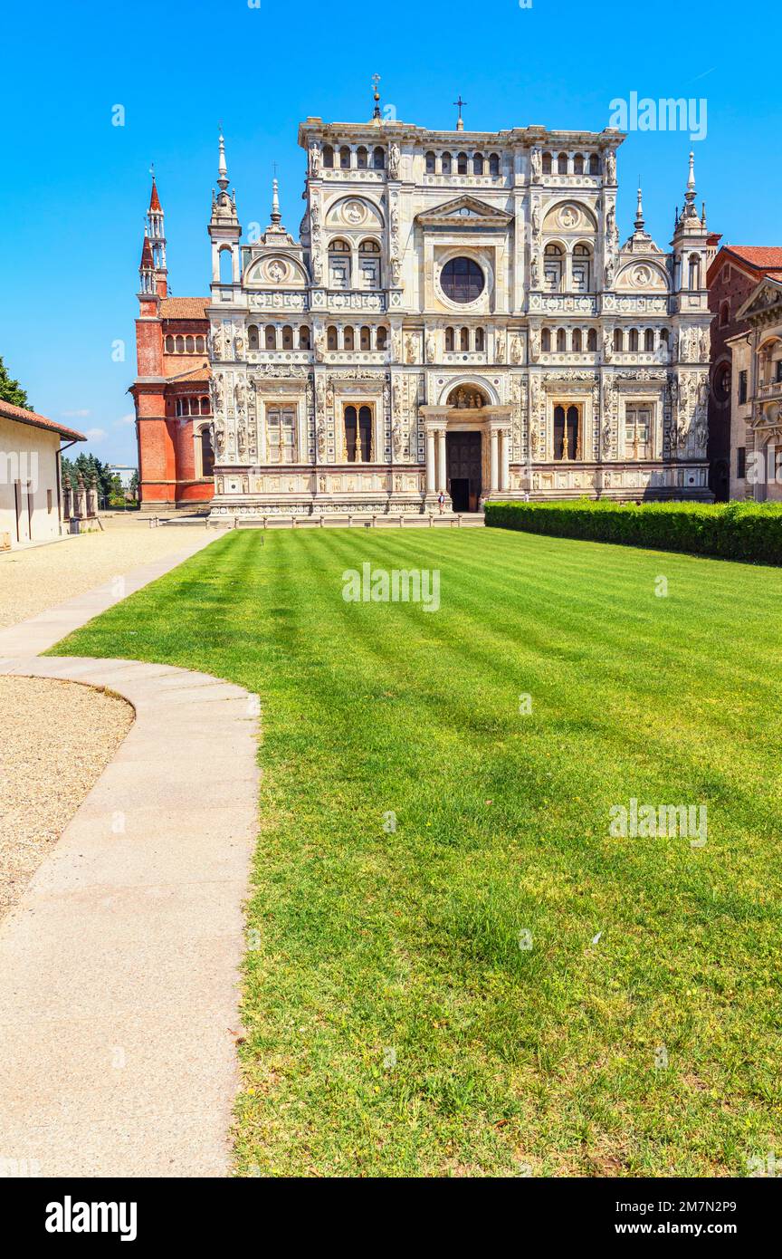 Abbey church, Certosa di Pavia monastery, Certosa di Pavia, Lombardy ...