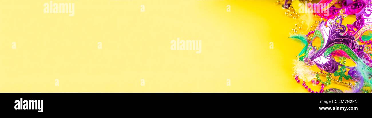 Mardi Gras colorful holiday greeting card background with festival ...